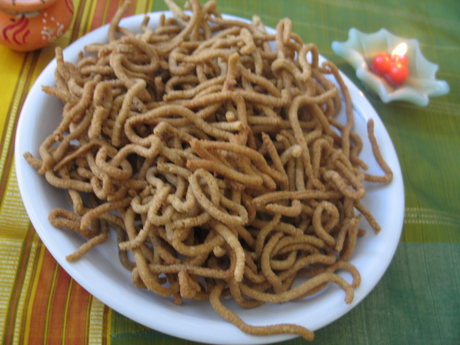 A Peek into My Kitchen: Peanut and Moong Flour Murukku