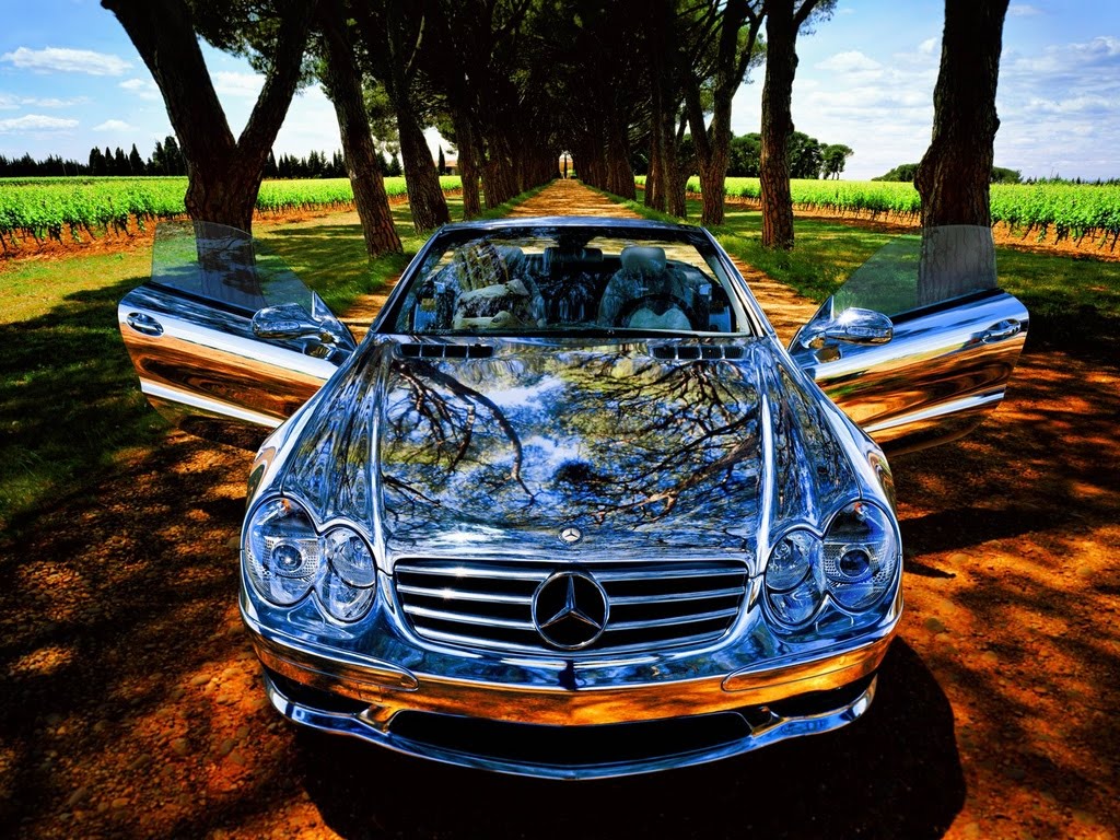 Hot cars, super cars, concept cars. WOW!: Fully chromed Mercedes-Benz - SL