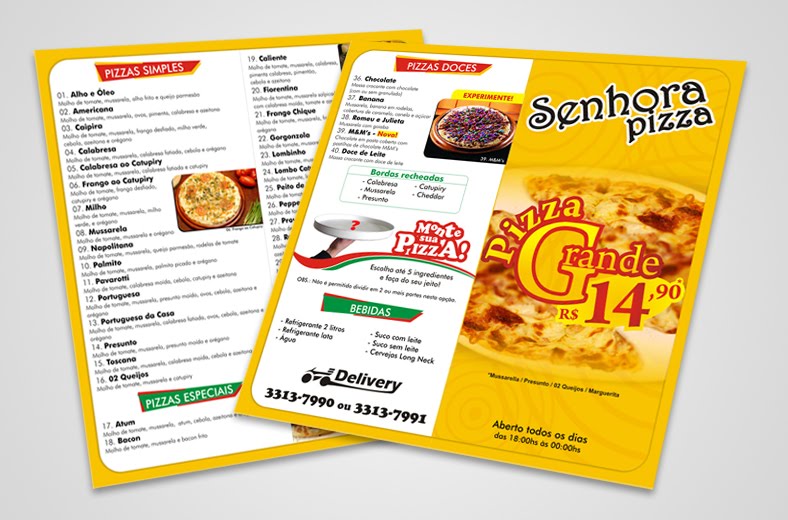 Portfólio Alan C.B.S.: Folder Pizzaria Senhora Pizza