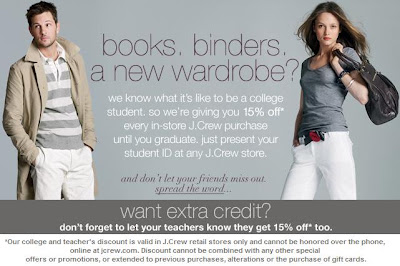 J.Crew Aficionada: J.Crew Student Discount: Upgrade & Downgrade