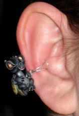 Dark Thoughts And Pleasant Dreams: Sterling Silver & Polymer Clay Ear Cuffs