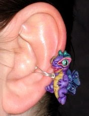 Dark Thoughts And Pleasant Dreams: Sterling Silver & Polymer Clay Ear Cuffs