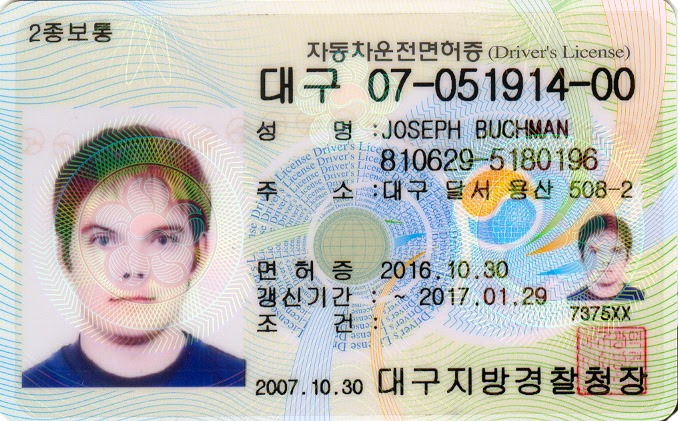 A Year in Mokpo: Korean Driver's License.