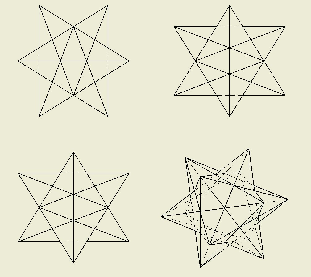 Piezas, vistas y cortes 15: poliedros.: Los poliedros estrellados.