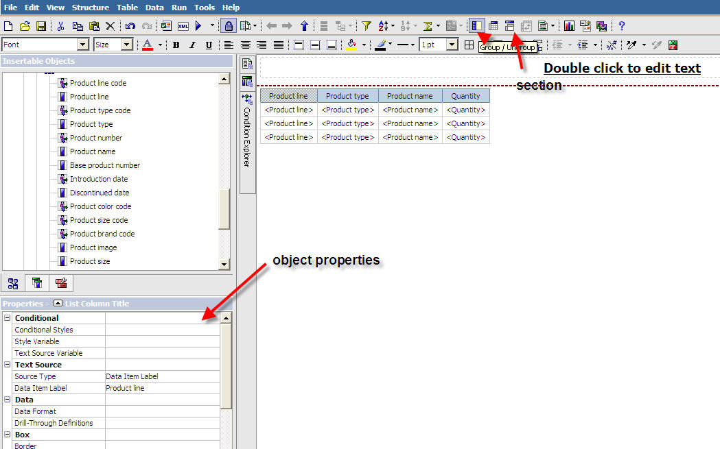 Cognos Reporting Studio