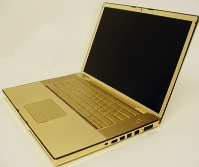 24-carat gold and diamond plated MacBook Pro