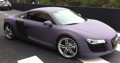 Looks Like a Car: Audi R8 by Russian Dartz matte purple crazy and Queen