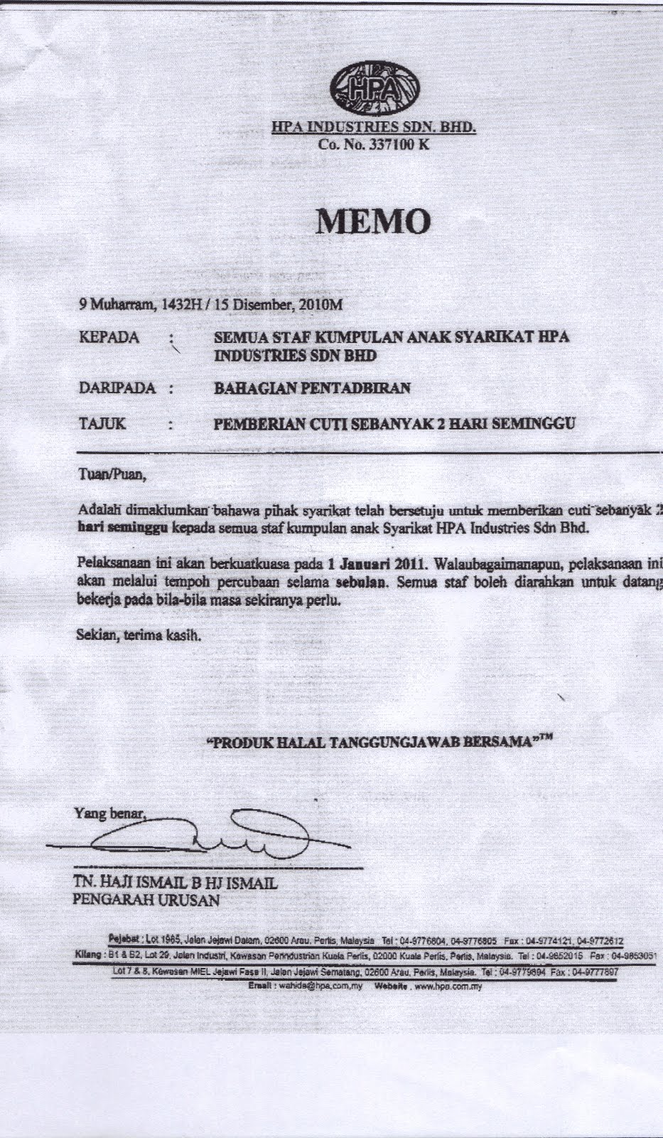 PEJABAT OPERASI ZON SELATAN: MEMO TERKINI PENTADBIRAN CAWANGAN DAN ...