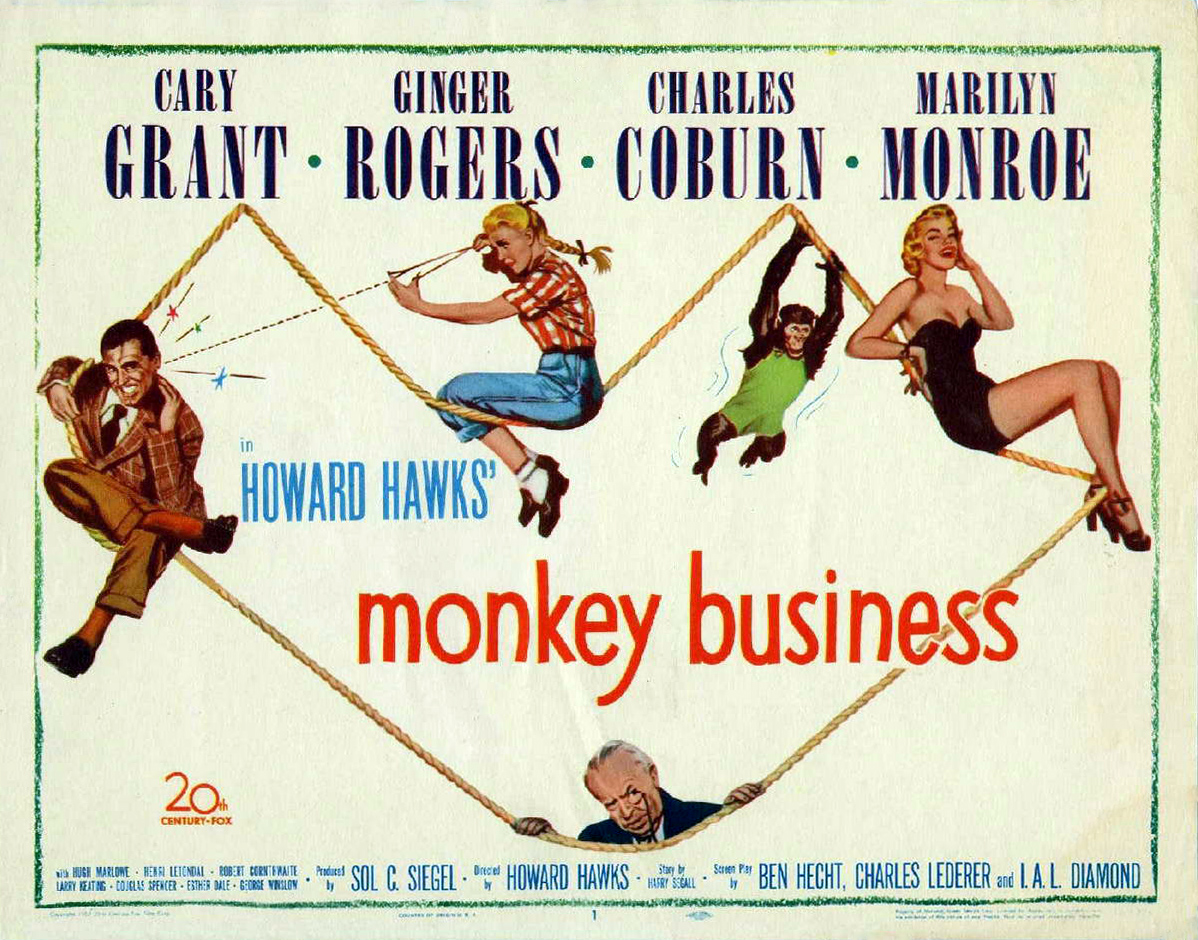 Snoodlebug: Old Movie Madness: Monkey Business (1952)