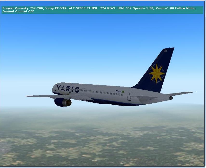 Flight Simulator: Boeing 757-200 da Project Open Sky (Varig/Varig LOG)