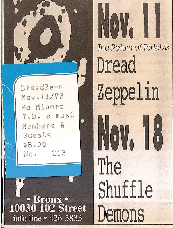 ACIDICA's Site: Concert Shirt/Poster Of The Day July 31st (Dread Zeppelin)