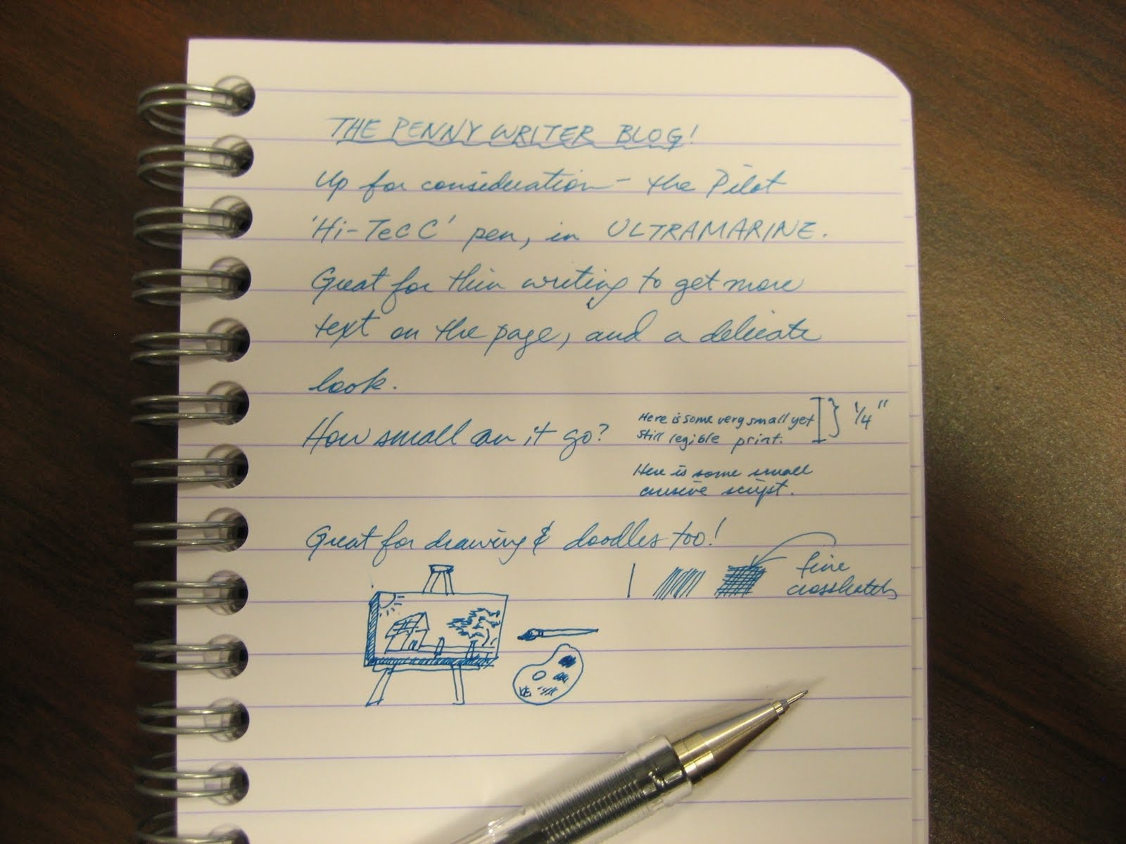 The Penny Writer.: Pilot Hi-Tec C Ultramarine .3mm Gel Pen Review
