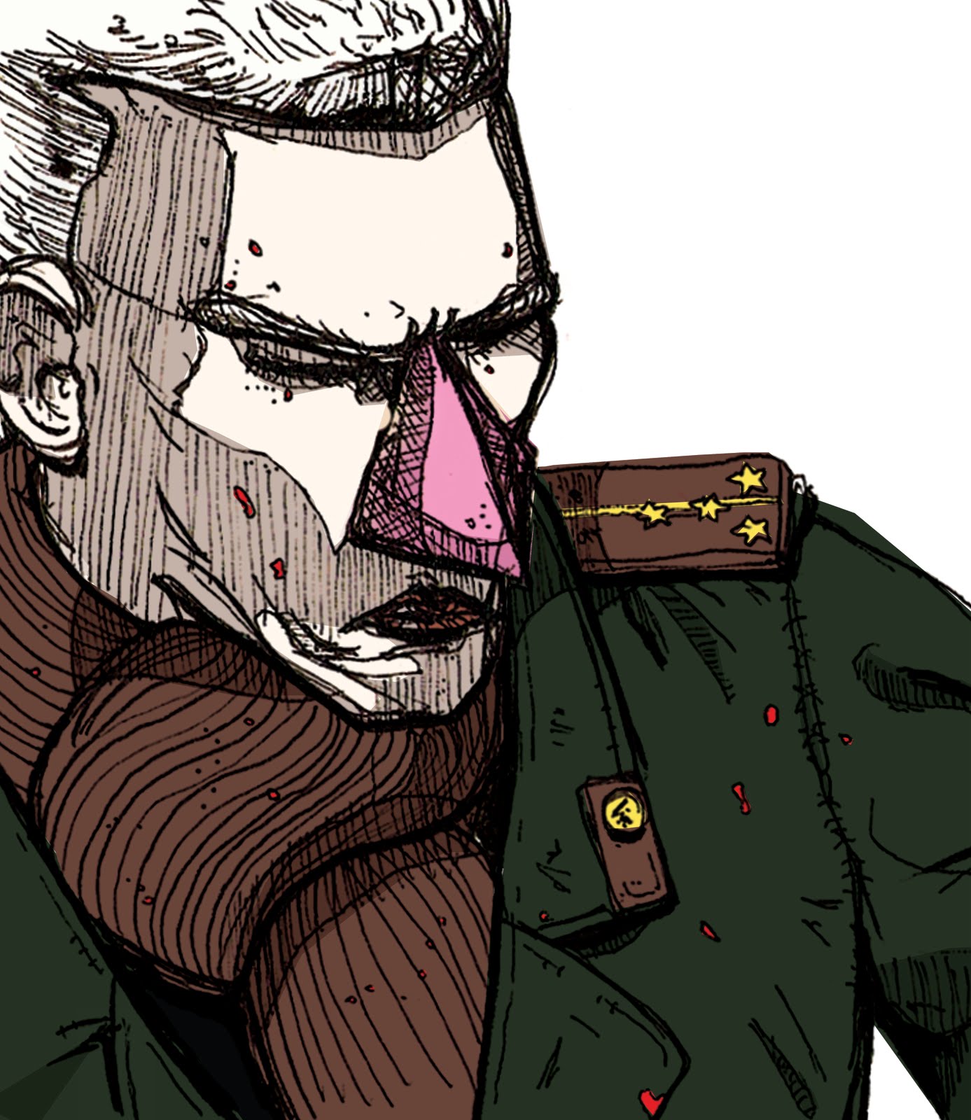 Dan's Illustration Blog: MGS- Major Ocelot, coloured - pink nose by ...