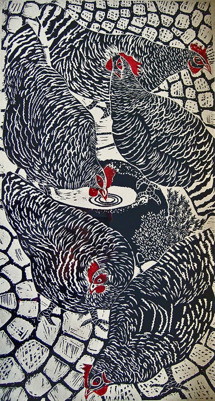 Woodblocks Linocuts Gyotaku on Pinterest | Block Prints, Lino Cuts and ...