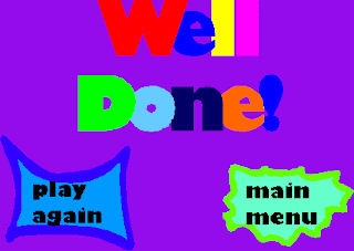 Chloe's IDAT206 project: Well Done screen