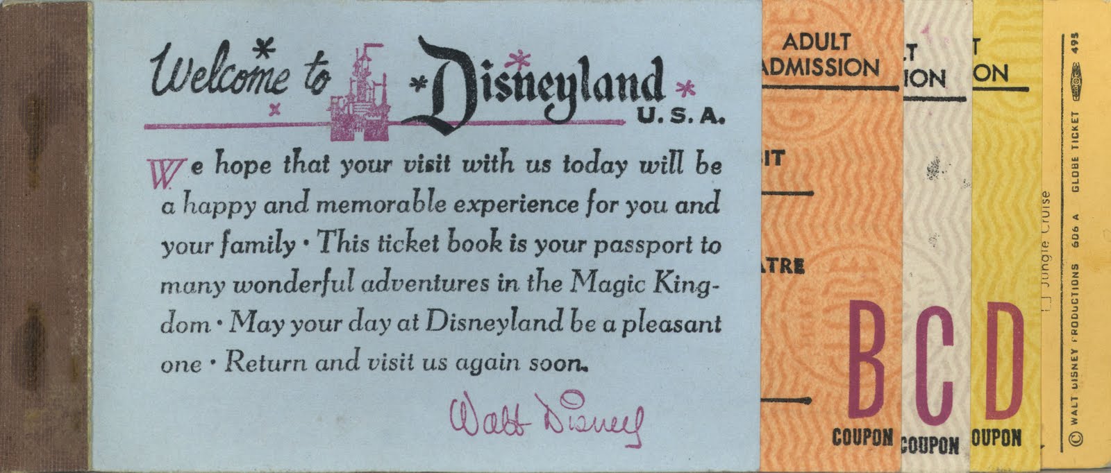 Vintage Disneyland Tickets: Disneyland partially used ticket book ... Vintage Disneyland Tickets: Disneyland partially used ticket book ...
