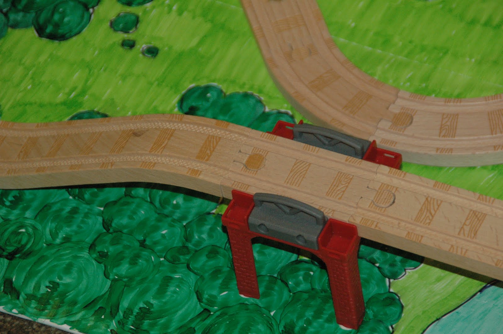 Mom's Daily Adventures!: DIY Train Playboard Tutorial (for wood trains)