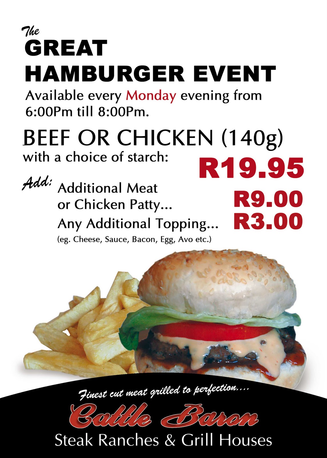 Cattle Baron Tableview Blouberg Tel. 021 557 4165