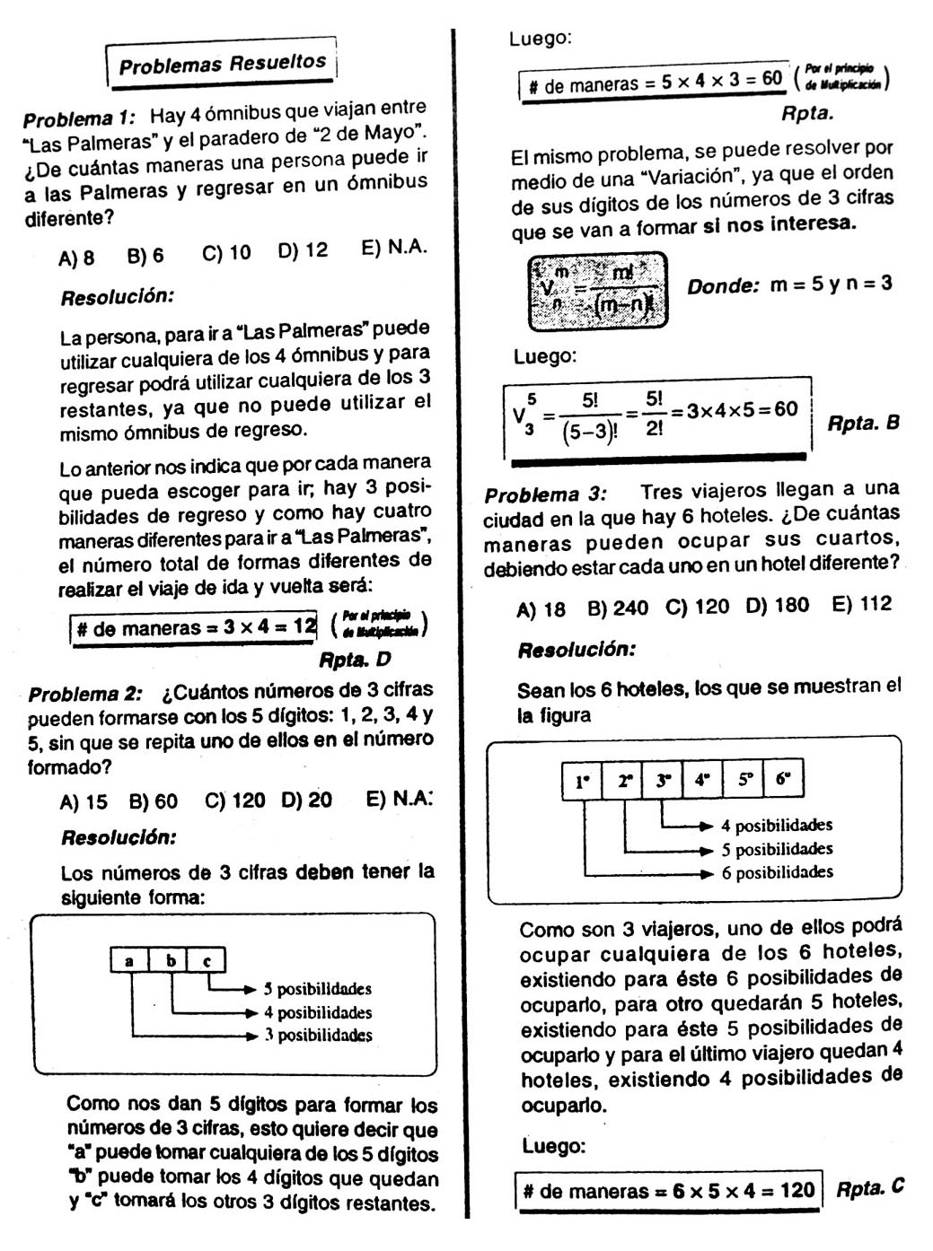 Ejercicios Resueltos de Análisis Combinatorio - Variaciones ...