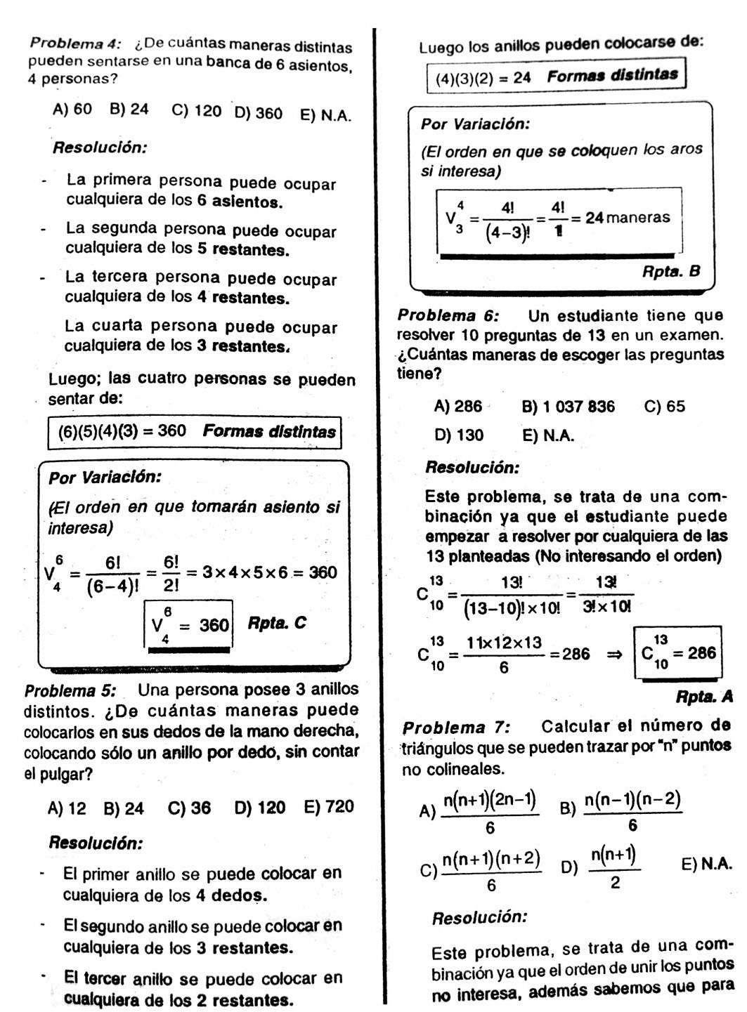 Ejercicios Resueltos de Análisis Combinatorio - Variaciones ...