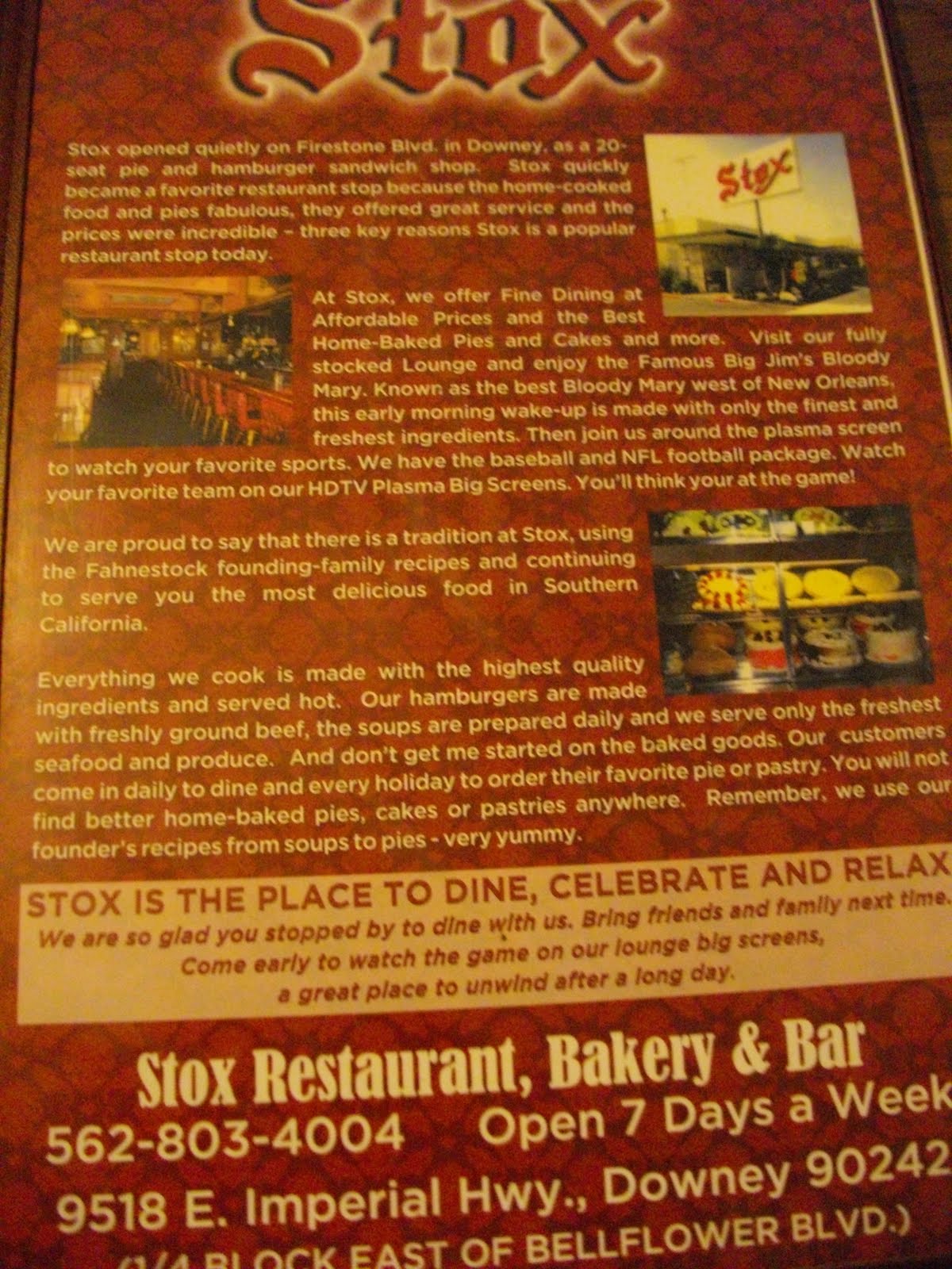 Dinerwood: Los Angeles Diner Reviews: Stox - "That's the weirdest thing ...