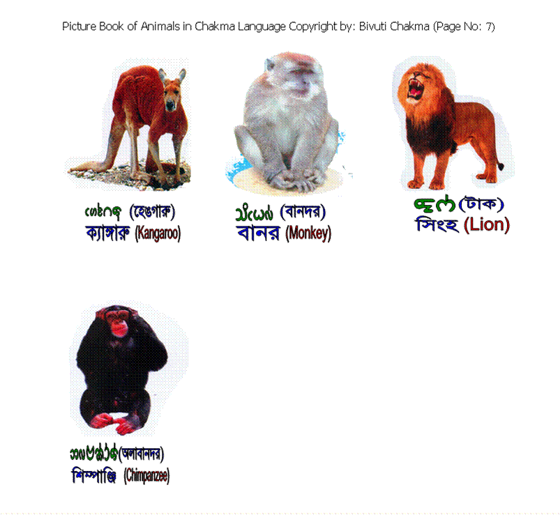animals: Picture of Animals in Chakma Language