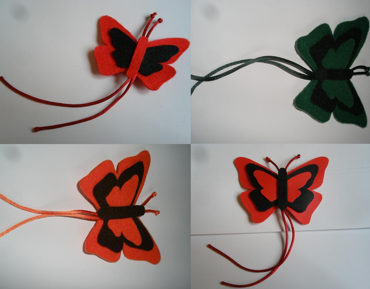 Mariposas de fieltro broches - Imagui