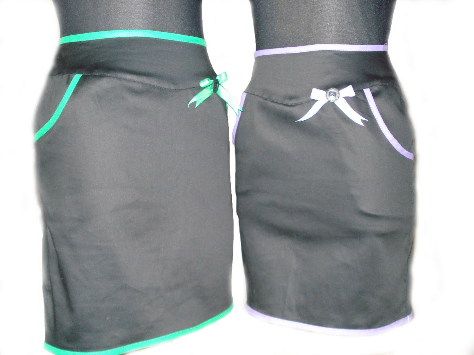 Bárbara Goicoechea: Polleras Tiro Alto de gabardina satinada elastizada