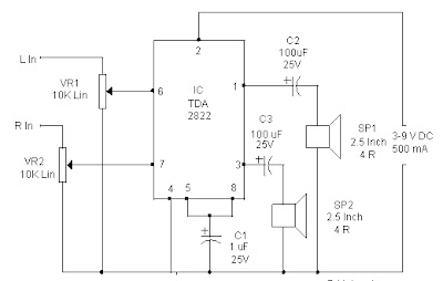 TDA2822 Stereo Amplifier |Electronic Circuits & Principles