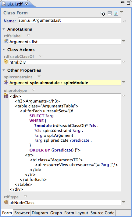 Composing the Semantic Web: UISPIN Example: Documenting SPIN Functions