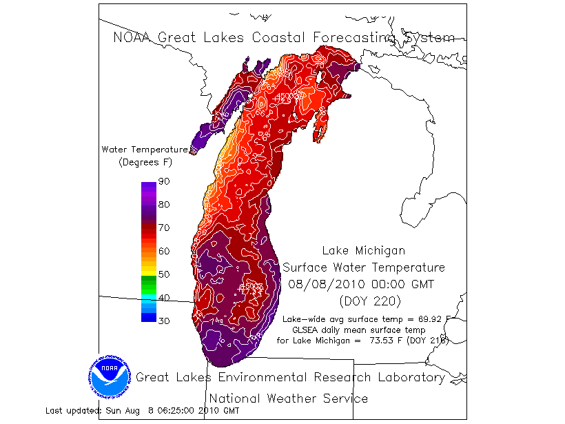 Great Lakes Angler: Lake Michigan Hits Eighty Degrees : One Away From ...
