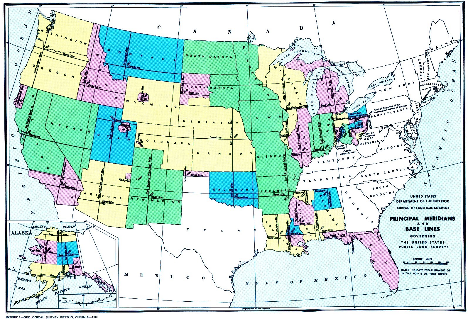 Usa Map With Meridians Outline Map Of The Usa (Rivers, Main Cities ...