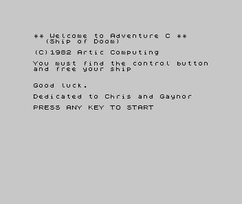 Gaming After 40: Adventure of the Week: Adventure C - Ship of Doom (1982)