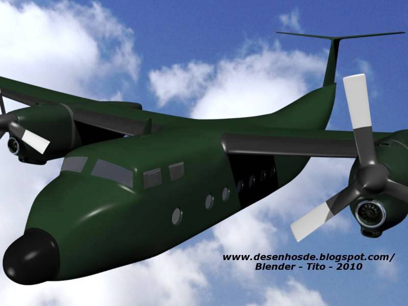 Desenhos e modelagem 3D: Avião 3d