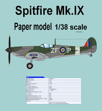 3D Paper Model Brasil: Spitfire Mk.IX