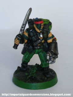 Imperial Guard Hobby: Catachans: Captain, staff and Commandos
