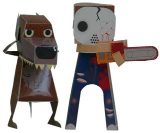 Werewolf & Hockey Mask Murderer Papercraft (Halloween) ~ Paperkraft.net ...