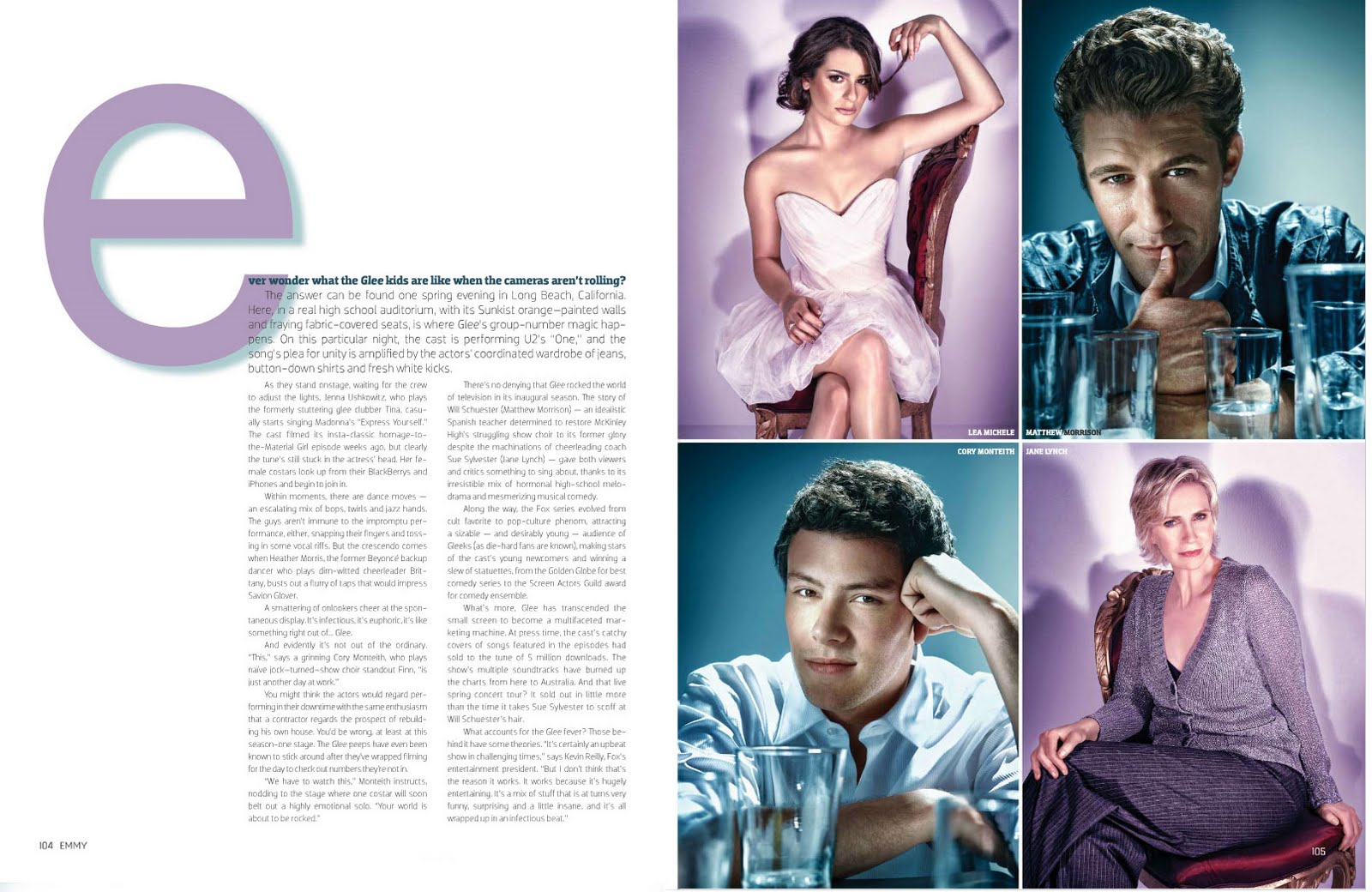 TeenCelebBuzz: Glee Cast Covers Emmy Magazine