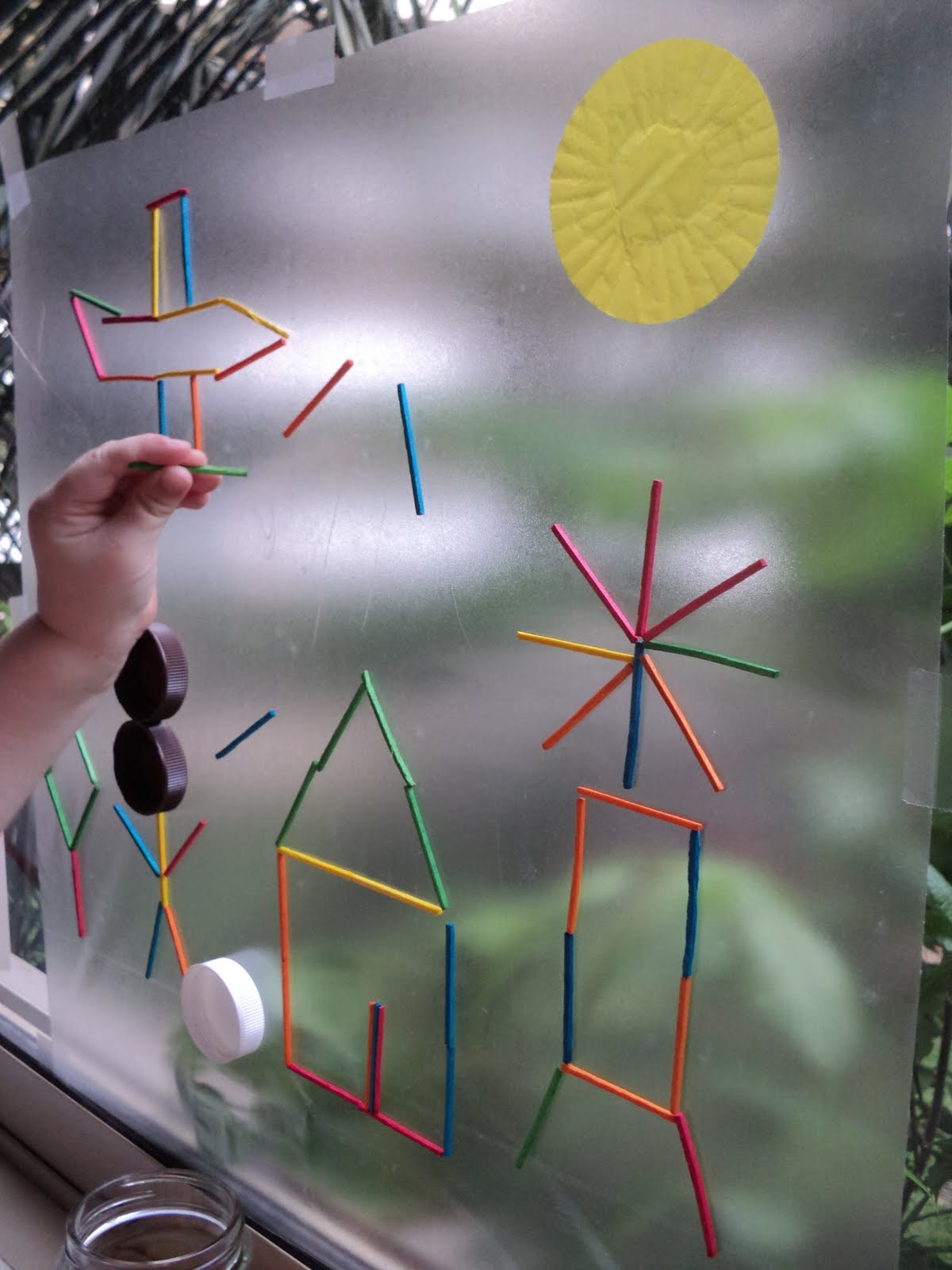 A Little Learning For Two: Sticky Window Art