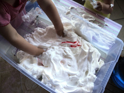 A Little Learning For Two: Shaving Foam Play