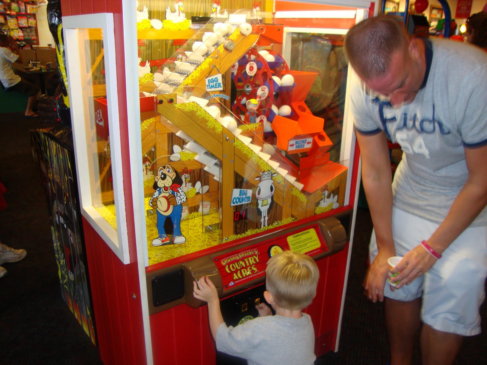 Steve, Jami, Cooper and Cameron: Chuck E Cheese