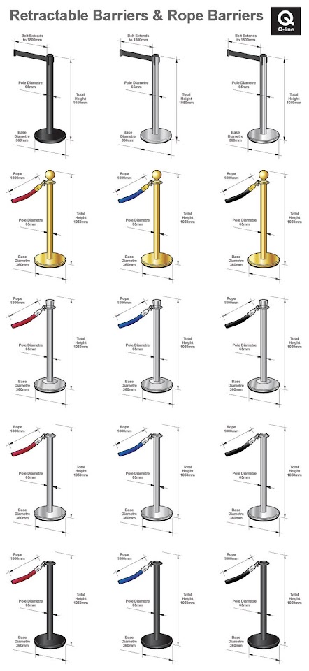 Retractable & Rope Barriers by Q-Line