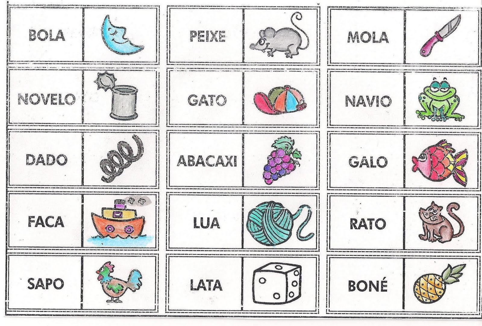 Amo Alfabetização: Domonó de palavras simples