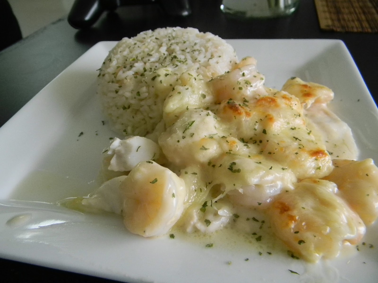 Filete de pescado gratinado con camarones! - Mi cocina hoy...