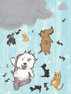 FIGURATIVE LANGUAGE IN VISUAL FORM: It's raining cats and dogs