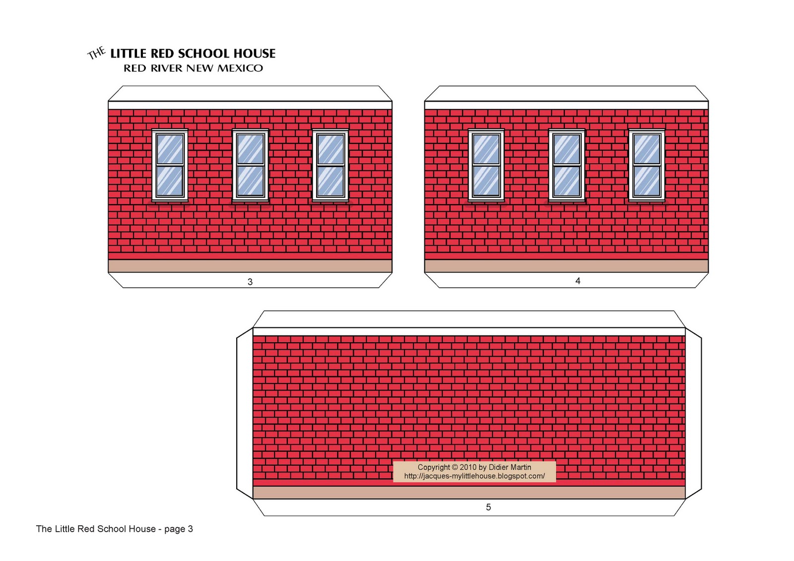 My Little House: Red Schoolhouse Paper Model