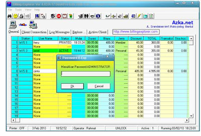Cara setting BILLING WARNET: Cara setting billing WARNET