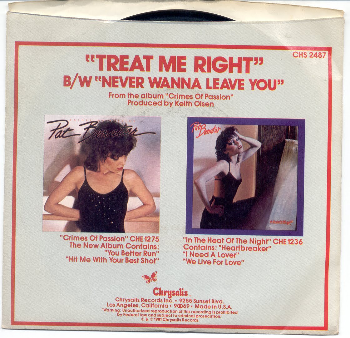 Picture Sleeves A Go Go!: Pat Benatar