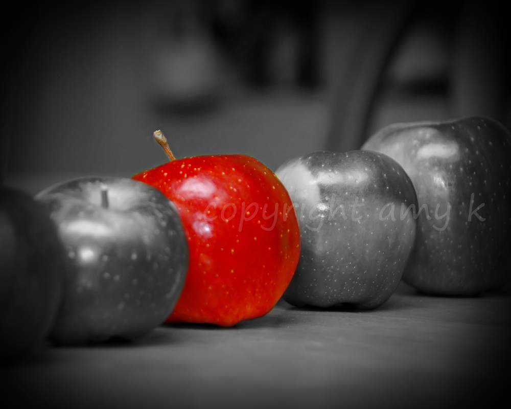 Artistically Amy: Color Splash Sunday - Red Apple