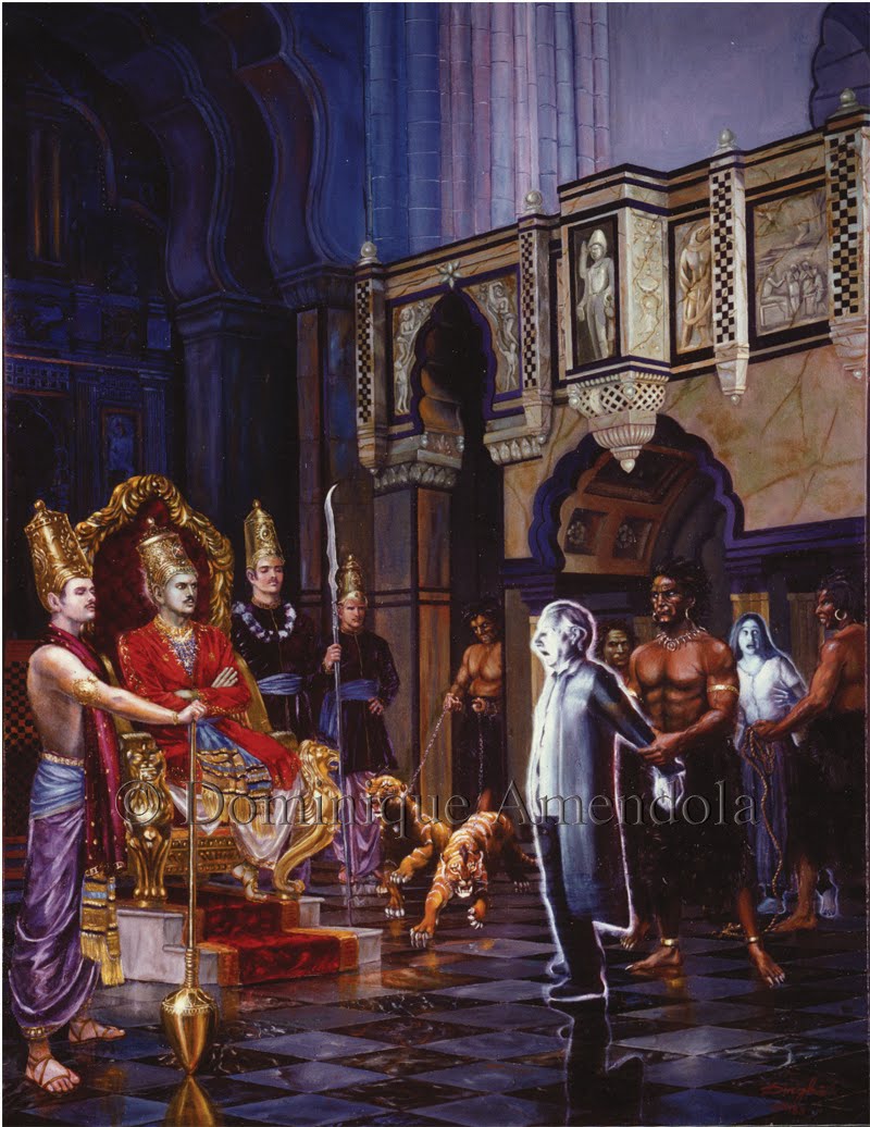 DAILY PAINTERS MARKETPLACE: The court of Yamaraja, Vedic art, classical ...